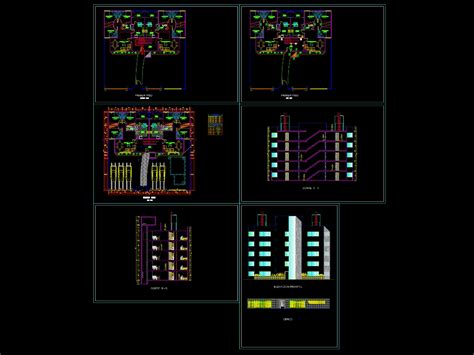 Edificio Multifamiliar En Dwg 59046 Kb Librería Cad