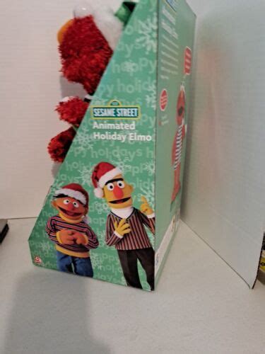 Sesame Street Holiday Animation Elmo Christmas Figure W Box Tested