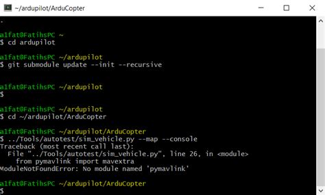 cygwin64 no module named pymavlink copter simulation ardupilot
