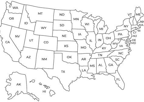 Map Of America Printable Usa Outline With Labels Color Coding And Travel