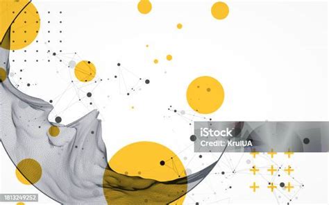 현대 과학 또는 기술 요소 트렌디한 추상적인 배경입니다 사이버 공간 표면 그림입니다 손으로 그린 벡터입니다 3차원 형태에 대한 스톡 벡터 아트 및 기타 이미지 Istock