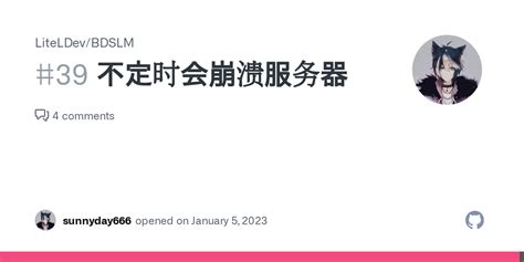 不定时会崩溃服务器 · Issue 39 · Liteldevbdslm · Github