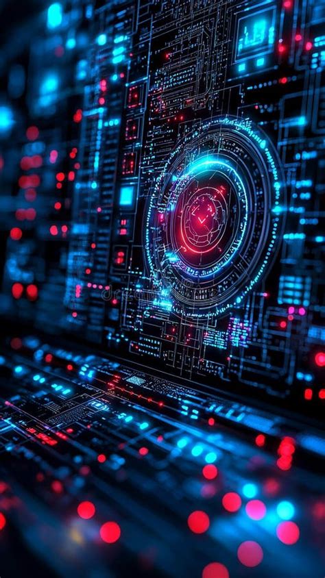 Futuristic Technology Interface Digital Data Stream Network Hud