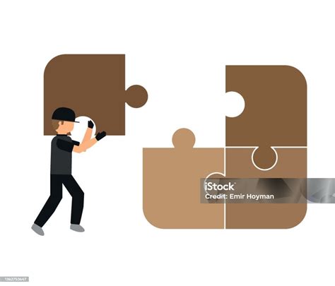흰색 배경에 플랫 벡터 이미지 비즈니스 아이콘 퍼즐의 두 조각이 함께 결합 비즈니스 개념 팀워크 흰색 배경에서 격리된 벡터입니다 개념에 대한 스톡 벡터 아트 및 기타 이미지
