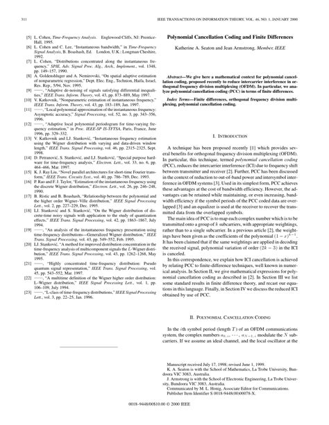 pdf polynomial cancellation coding and finite differences