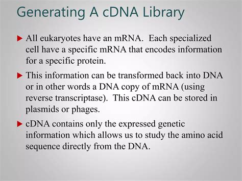 Genomic And C Dna Libraries Pptx Biological Sciences Science