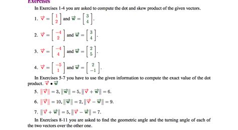 solved in exercises 1 4 you are asked to compute the dot and