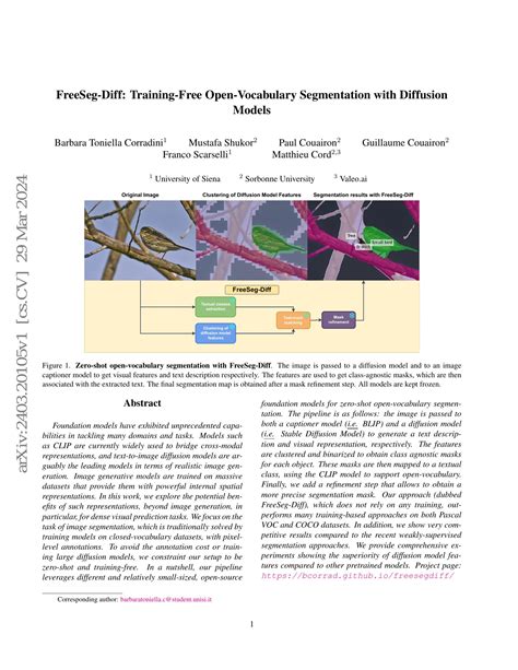 Freeseg Diff Training Free Open Vocabulary Segmentation With Diffusion Models 智源社区论文
