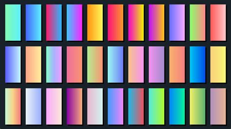 Colorful Linear Gradient Palette Swatches Set Webkit Template 15322868 Vector Art At Vecteezy