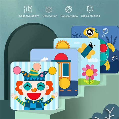 나무 모양 매칭 퍼즐 모양 조합 장난감 부모 자녀 게임 만화 조기 교육 유치원 교육 논리 게임 수수께끼 And 마술 입방체