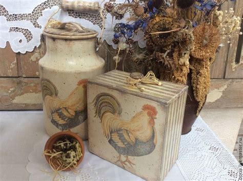 Набор для кухни Петушок Farmhouse Table Decor Wooden Jewelry Boxes Decorative Boxes