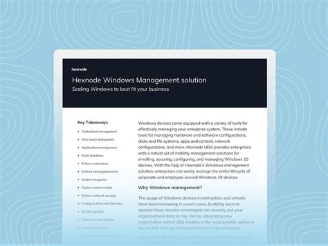 Hexnode Windows Management Solution
