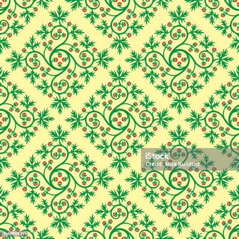 매끄러운 반복 가능한 패턴 나뭇잎과 꽃 현대 기하학적 민속 스타일 화려하고 똑똑한 그래픽 디자인 벡터 Eps10 0명에 대한 스톡 벡터 아트 및 기타 이미지 Istock