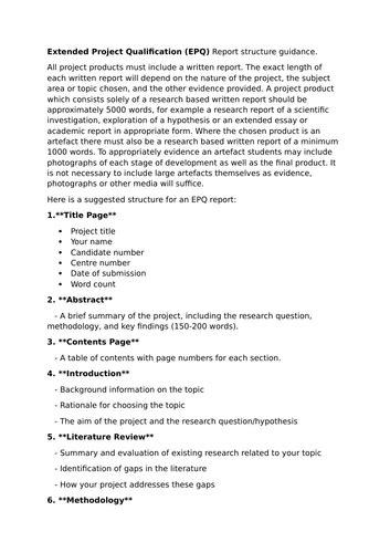 Mastering The Epq Report A Students Guide To Structure Teaching Resources Mastering The Epq Report A Students Guide To Structure Teaching Resources