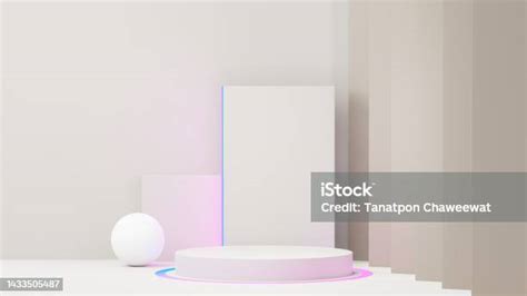 3d 렌더링 추상 디스플레이 연단 플랫폼 제품 프리젠 테이션 및 광고 깨끗한 디자인으로 최소한의 장면 배경 모의를위한 빈 받침대 화장품을위한 파스텔 색상의 빈 무대 0명에