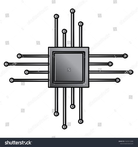 Motherboard Circuit Microprocessor Chip Royalty Free Stock Vector