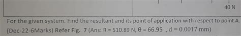 For The Given System Find The Resultant And Its Point Of Application Wit