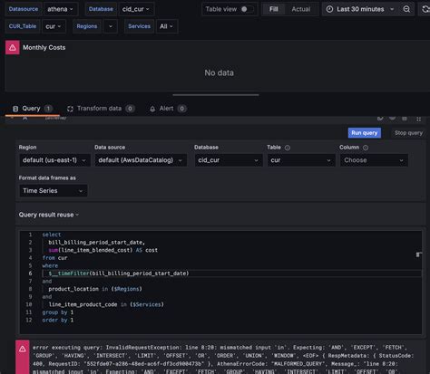 Unable To Query Regions And Services Via Athena Data Source Configuration Grafana Labs