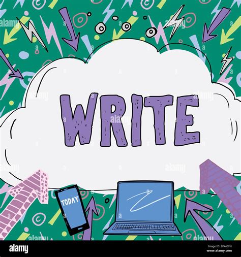 Conceptual Display Write Word Written On Mark Letters Words Or Symbols On Surface Typically