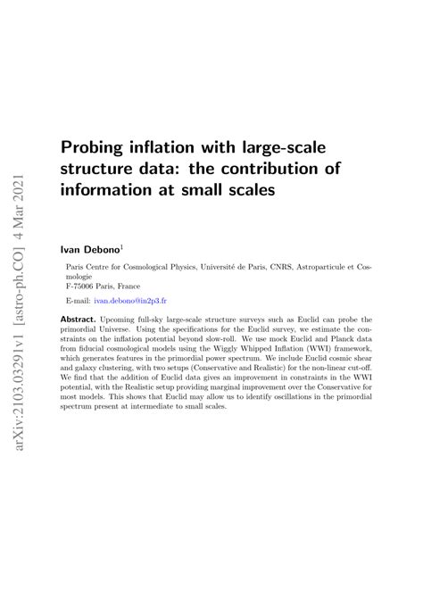 Pdf Probing Inflation With Large Scale Structure Data The