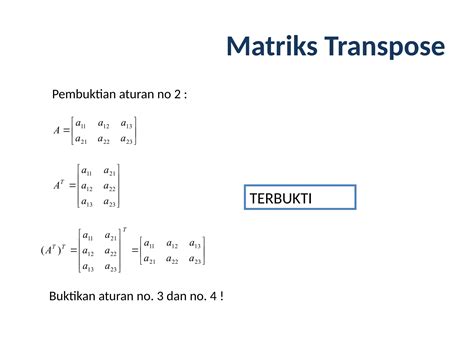 Pengertian Matriks Jenis Matriks Ordo Dan Transpose Matriks Pptx