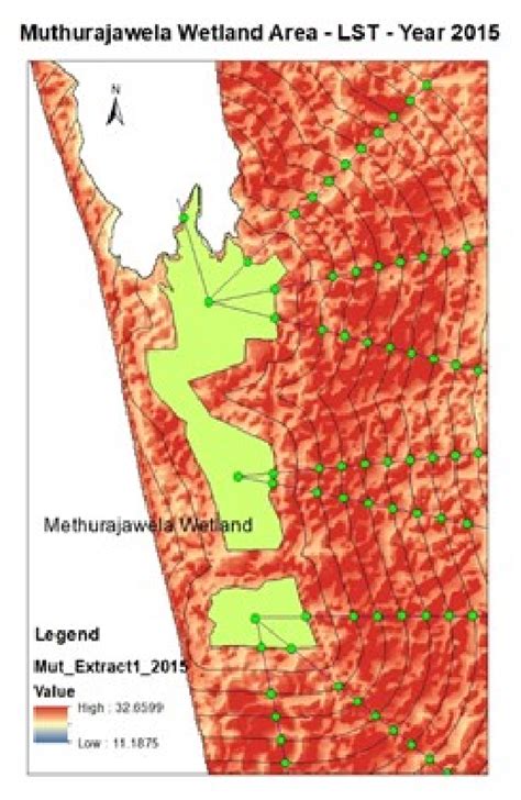 Map Of Lst Derived From 08th Of January 2015 Satellite Image And Lst Download Scientific