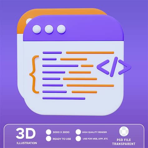 premium psd psd coding 3d illustration
