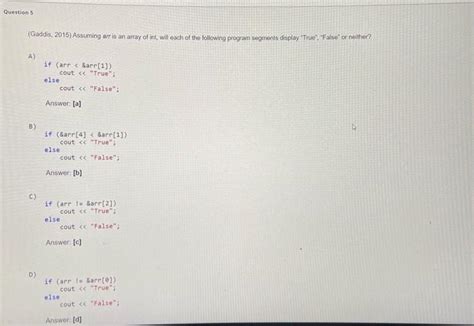 Solved Gaddis 2015 Assuming Arr Is An Array Of Int Will
