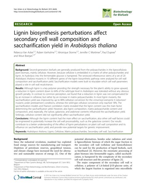 Lignin Biosynthesis Perturbations Affect Pdf Cellulose Lignin