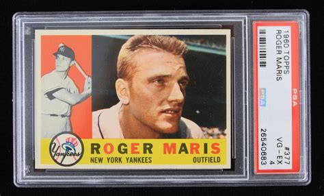 Lot Detail Roger Maris New York Yankees Topps Baseball Trading Card Psa Vg Ex