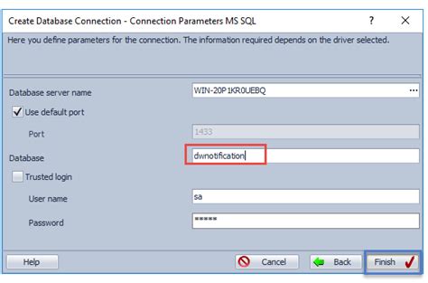 How To Manually Create Notification Database Connection · Docuware Support Portal