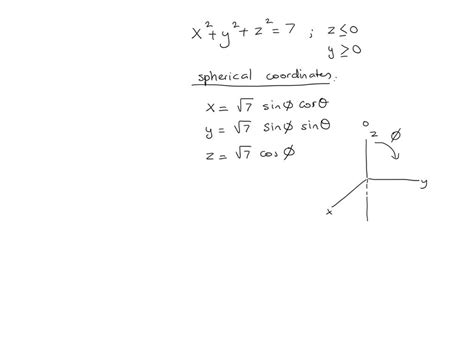 Solved Find A Parameterization For The Sphere X2 Y2 Z2 7