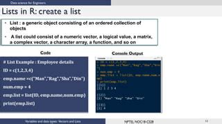 Lec Variables And Datatypes Vectors And Lists Ppt