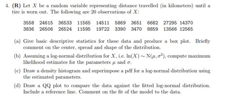 Solved R Let X Be A Random Variable Representing Distance