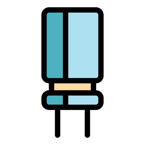 Electronic Capacitor Icon Color Outline Vector 15886689 Vector Art At