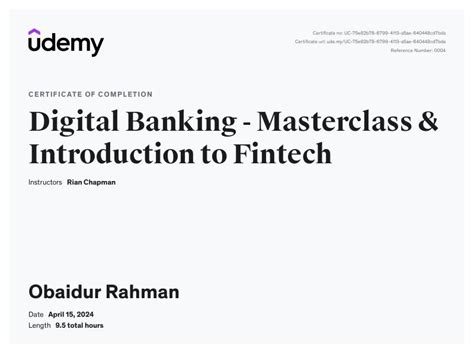 Obaidur Rahman On Linkedin Udemy Digitalbanking Fintech