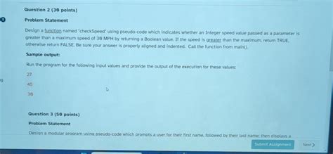 Solved Question Points Problem Statement Design A Chegg