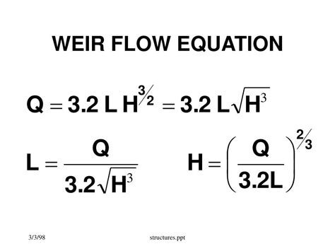 Weir Equation Hydraulics At Madeline Mair Blog