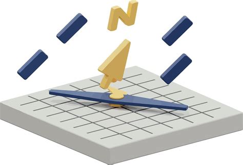 Isometric Compass Navigation Tool With Directional Arrow And Grid Base Illustration 62100000