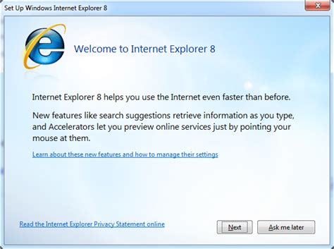 How To Suppress Set Up Windows Internet Explorer 8 Start Popup Windows 7 Forums
