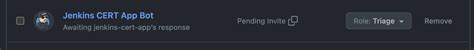 Granting Triage Permission To Jenkins Cert App On Rpu · Issue 3093 · Jenkins Infrahelpdesk