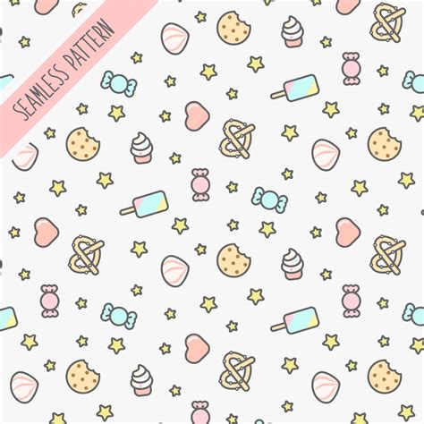 Premium Vector Cute Snacks Pattern