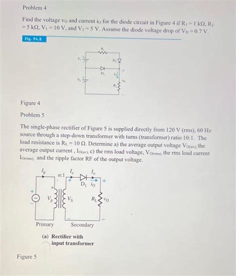 Solved Find The Voltage V0 And Current Io For The Diode Chegg Com