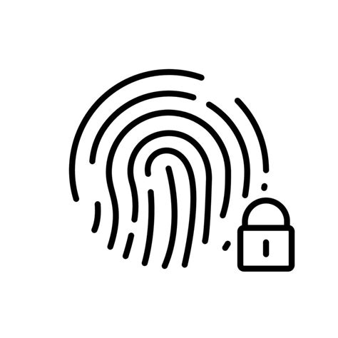 Fingerprint Identification Sign Touch Id Line Icon Finger Print