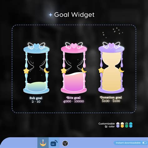 Cute Sand Timer Liquid Filling Goal Widget Is Fully Customisable For Twitch Streamlabs And