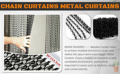 Wgfoip 82 7in Black Aluminum Chain Curtain Preventing