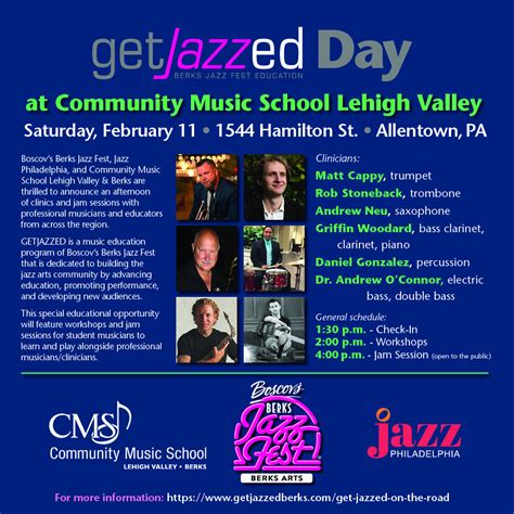 Get Jazzed Day At Cms Sat Feb 11 2023 Community Music School