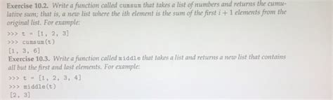 exercise 10 2 write a function called cumsum that