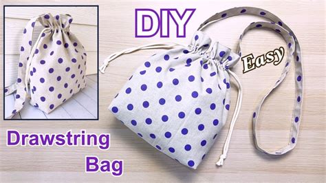 Easy Diy Drawstring Shoulder Bag Easy Pattern Sewing Tutorial How To Make Easy Drawstring Bag