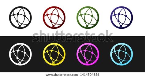 Set Global Technology Social Network Icon Stock Vector Royalty Free 1414504856 Shutterstock